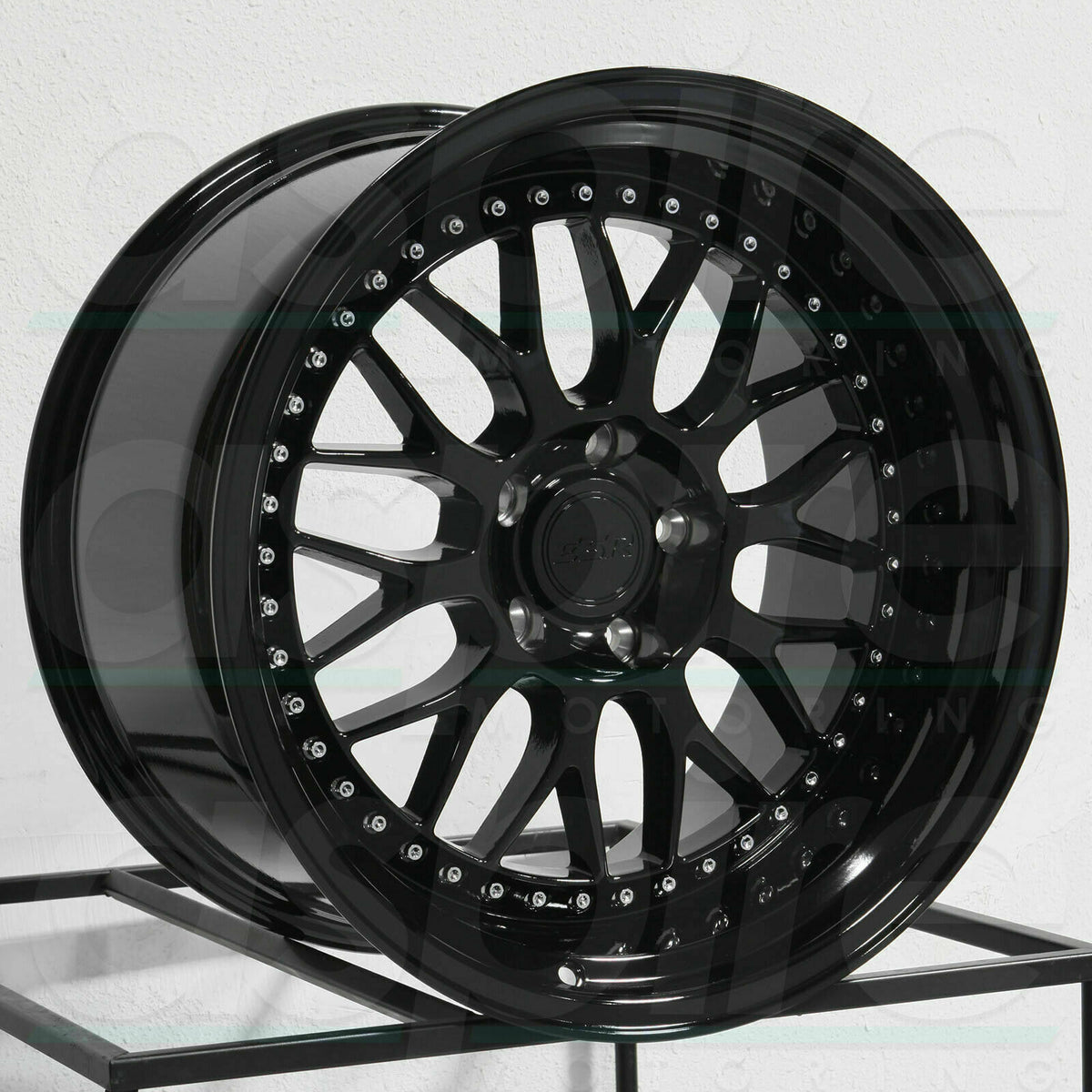18 Inch ESR SR01 Gloss Black Deep Dish Wheels 18x9.5 5x114.3 +15 Rims ...