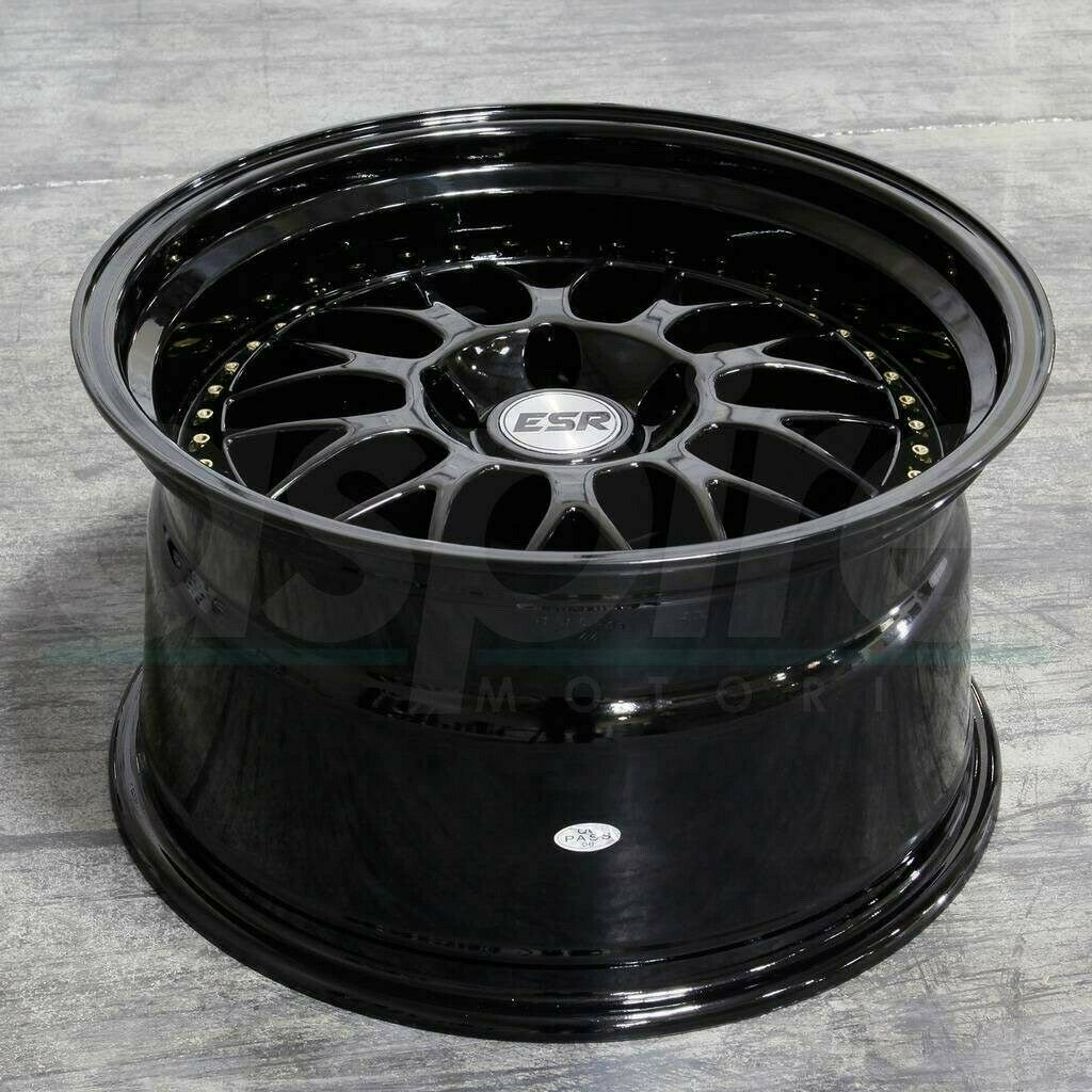 19 Inch ESR SR01 Gloss Black Wheels 19x9.5 +22 5x120 Rims Set 4 ...