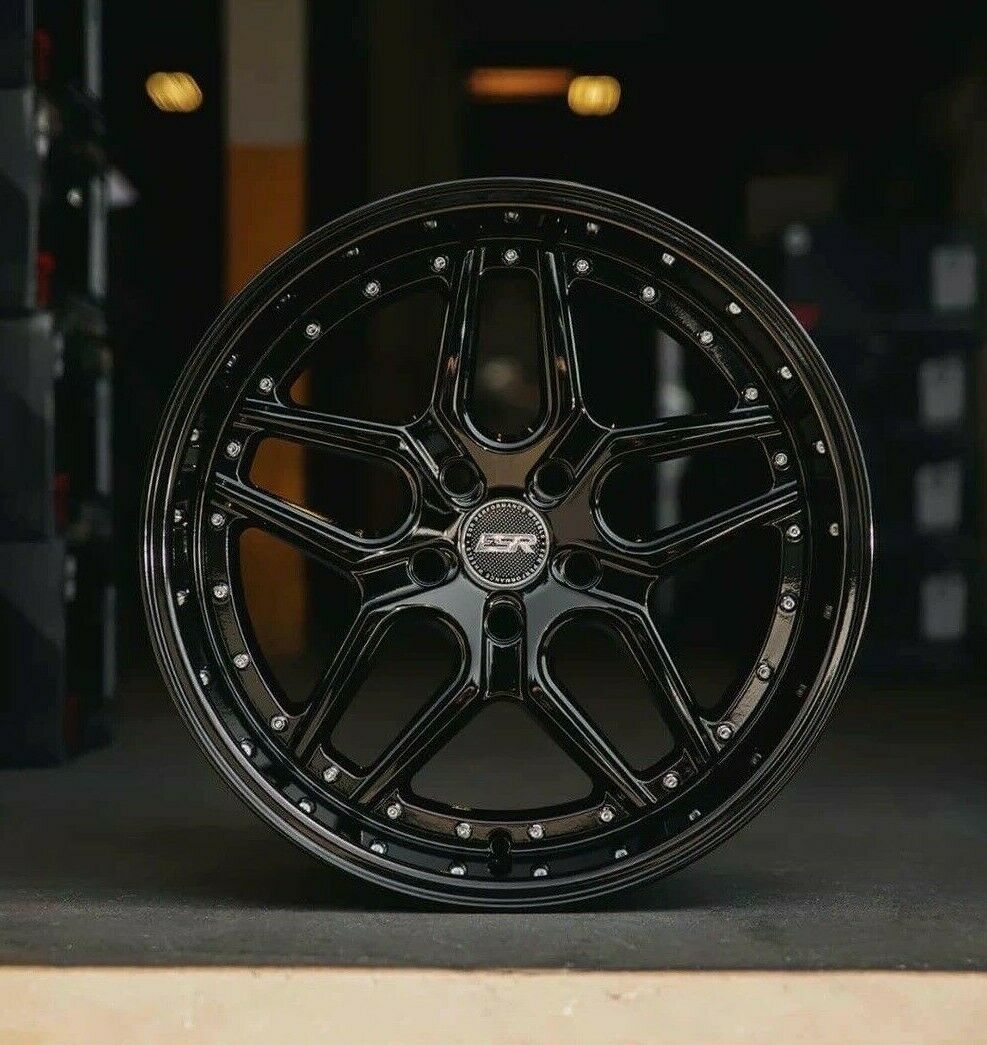ESR CS15 Wheels 18x8.5 +30 5x100 Gloss Black Deep Dish 18 Inch Rims Se ...