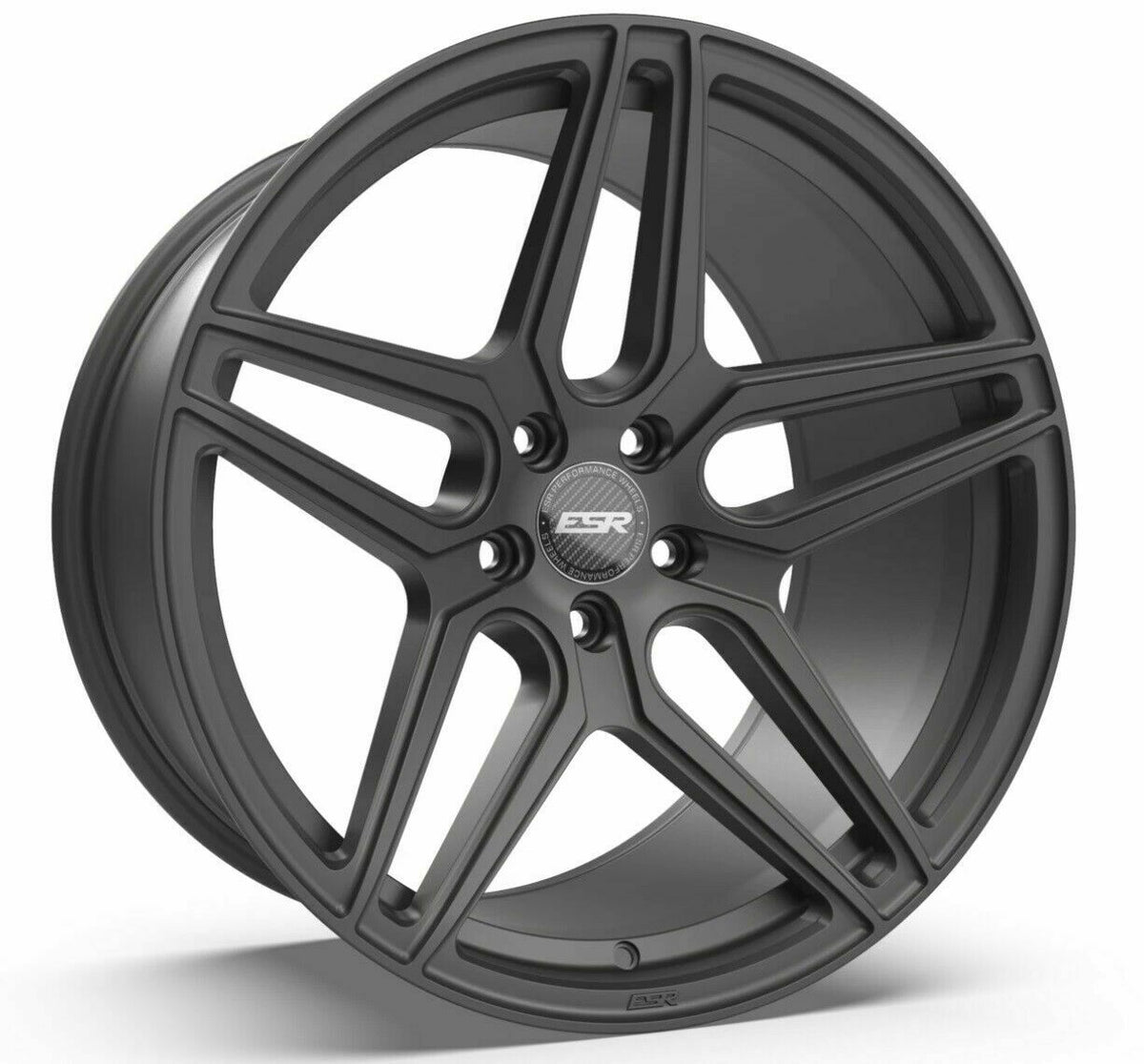 18" ESR RF15 Wheels 18x10.5 +22 5x114.3 Matte Graphite Concave Rims Se ...