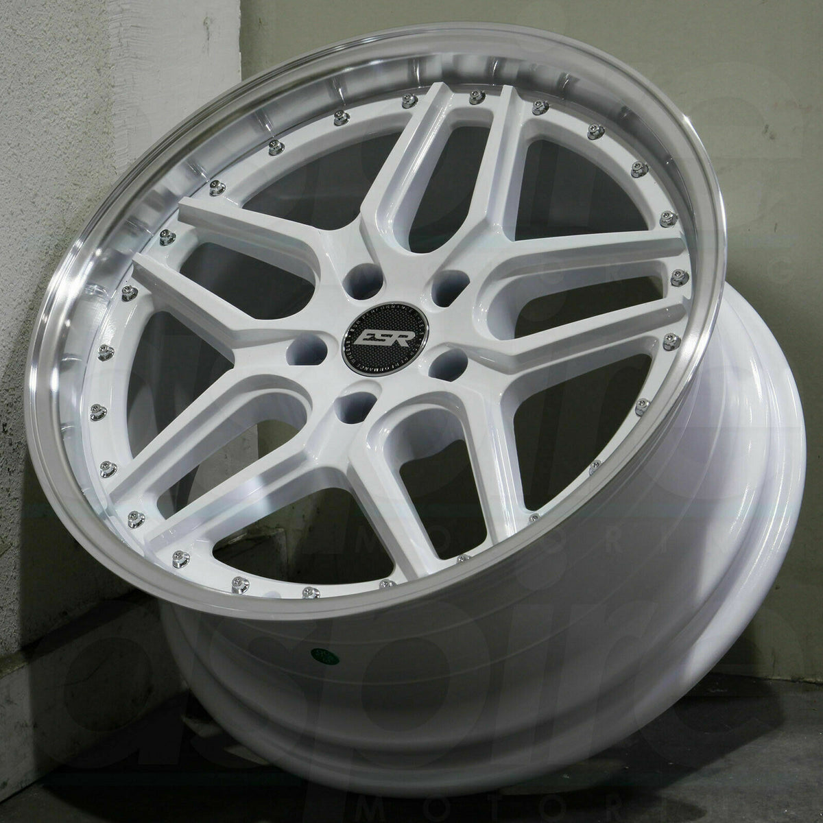 ESR CS15 Wheels 18x8.5 +30 5x100 Gloss White Machined Lip 18 Inch Rims ...