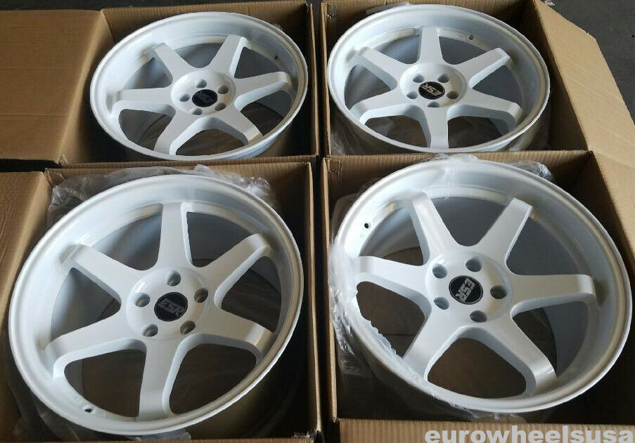 ESR SR07 Gloss White 18 Inch Wheels 18x10.5 +22 5x114.3 Rims Set 4 ...