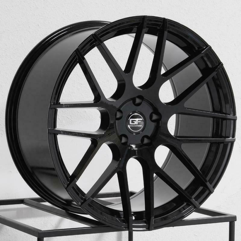 18x8 MRR GF7 Wheels Gloss Black 18" 5x112 +35 Ground Force Rims Set 4 ...