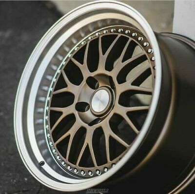 ESR SR01 Bronze With Machined Lip 18x9.5 5x100 +35 Wheels Set 4 Rims 1 ...