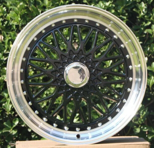 17" Wheels 5x120 / 5x114.3 +35 CB73.1 Black Machined 17x7.5 RS Style R ...