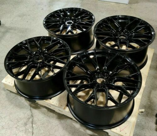 18x9.5 MRR GF5 Wheels 5x112 +40 Gloss Black 18" Ground Force Rims Set ...