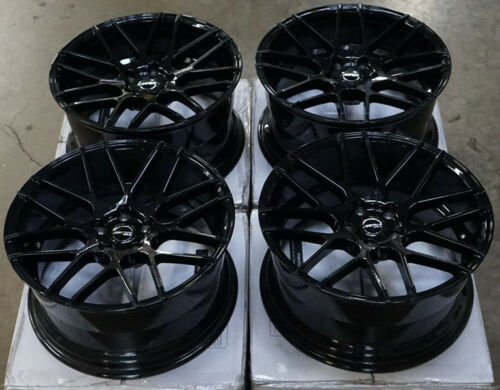 18x9 MRR GF7 Wheels Gloss Black 18" 5x120 +20 Ground Force Rims Set 4 ...