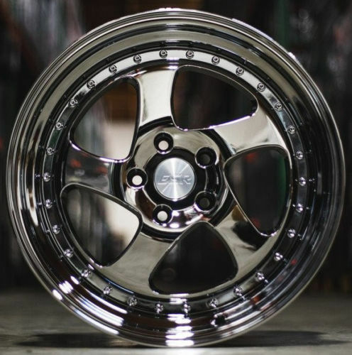 18" Deep Dish ESR SR02 Wheels 18x10.5 5x114.3 +22 Black Chrome (Rims S ...