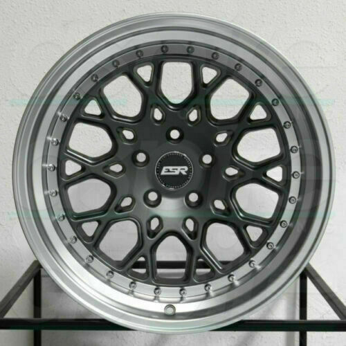 19" ESR CS3 Graphite Machined Lip Wheels 19x9.5 +22 5x114.3 Rims Set 4 ...