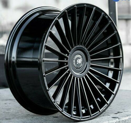 22" Road Force RF22 Gloss Black Wheels Set Fit BMW F01 740 750 F11 F12 ...